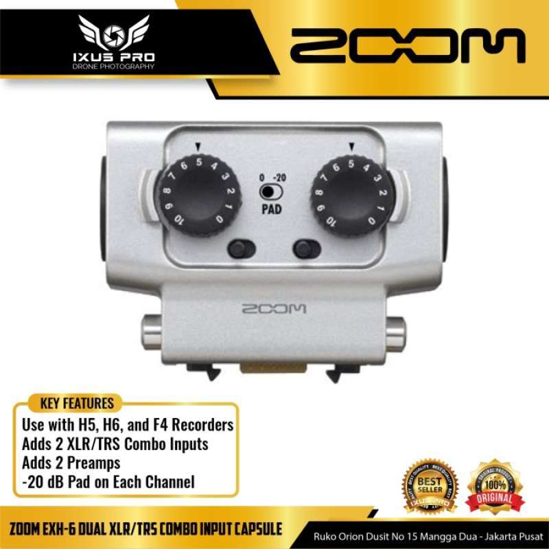 Promo Zoom Exh-6 Dual Xlr/trs Combo Input Capsule For H5, H6, And F4 ...