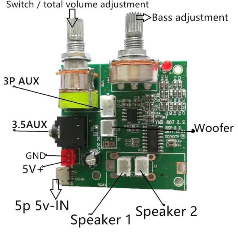 Jual Digital Audio Amplifier Board 5v 20w 2.1 Channel Subwoofer 3d ...