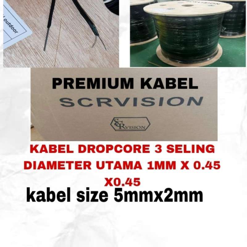 Promo Kabel Fo Dropcore 2 Core /fiber Optik Dropwire /optic 3 Sling ...