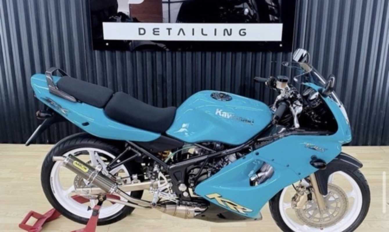 Promo Striping Kawasaki Ninja Krr Zx 150 Cbu Sky Blue Silver Chrome Set ...