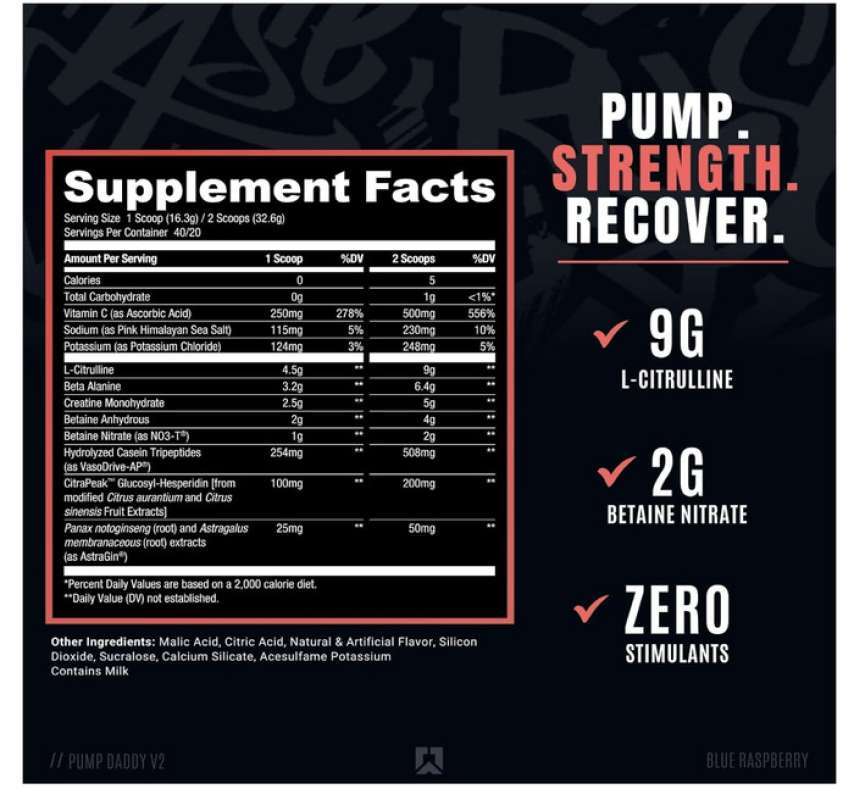 Jual Ryse Pump Daddy Non-stim Pre Workout V2 Blue Raspberry 772g Di ...