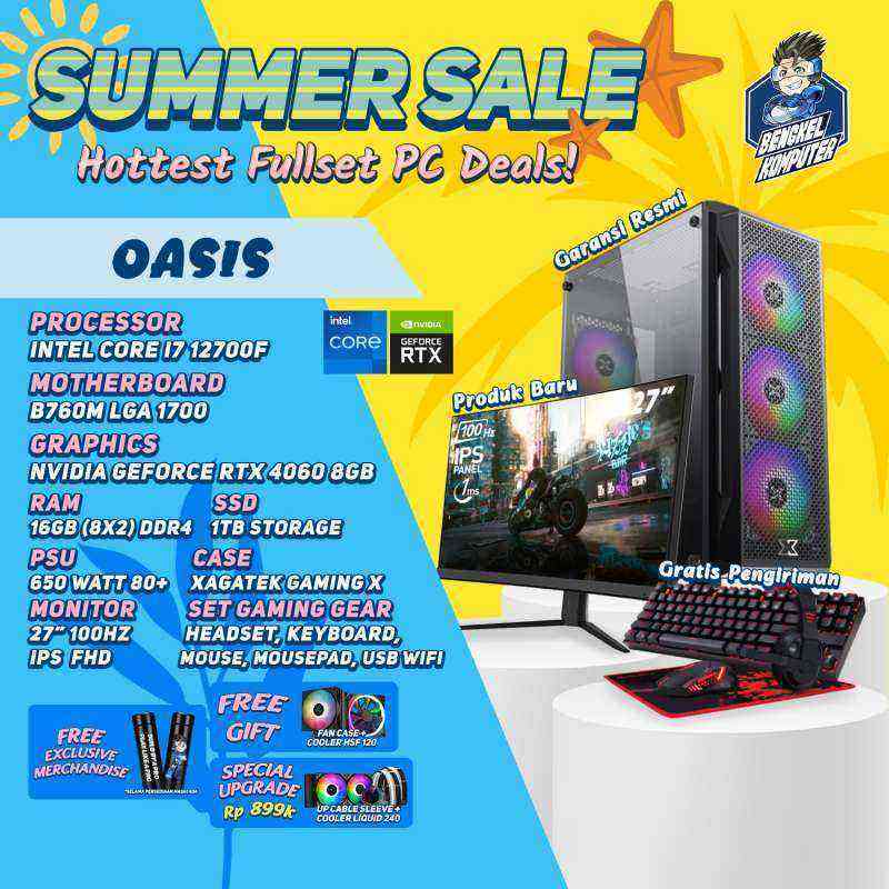 Jual Summer Sale Pc Oasis - Intel Core I7-12400f - Rtx 4060 8gb Di ...