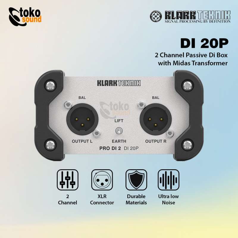 Jual Klark Teknik Di20p Di 20p - 2 Channel Passive Direct Box With Midas Transformer Di Seller ...