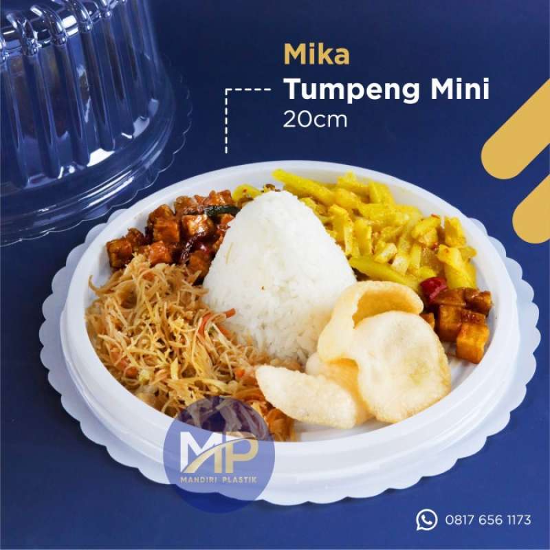 Jual Mika Tumpeng Mini 20cm Putih / Tumini Polos / Mika Kue - 50pcs Di ...