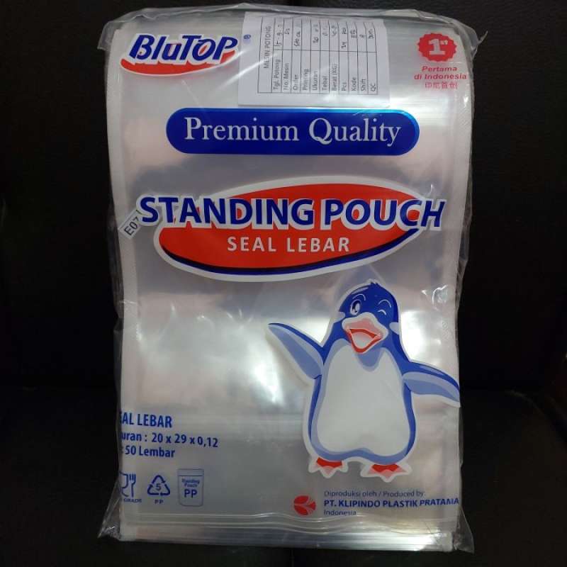 Jual Plastik Standing Pouch 20 X 29 / Plastik Klip Berdiri Blue Top 50 ...