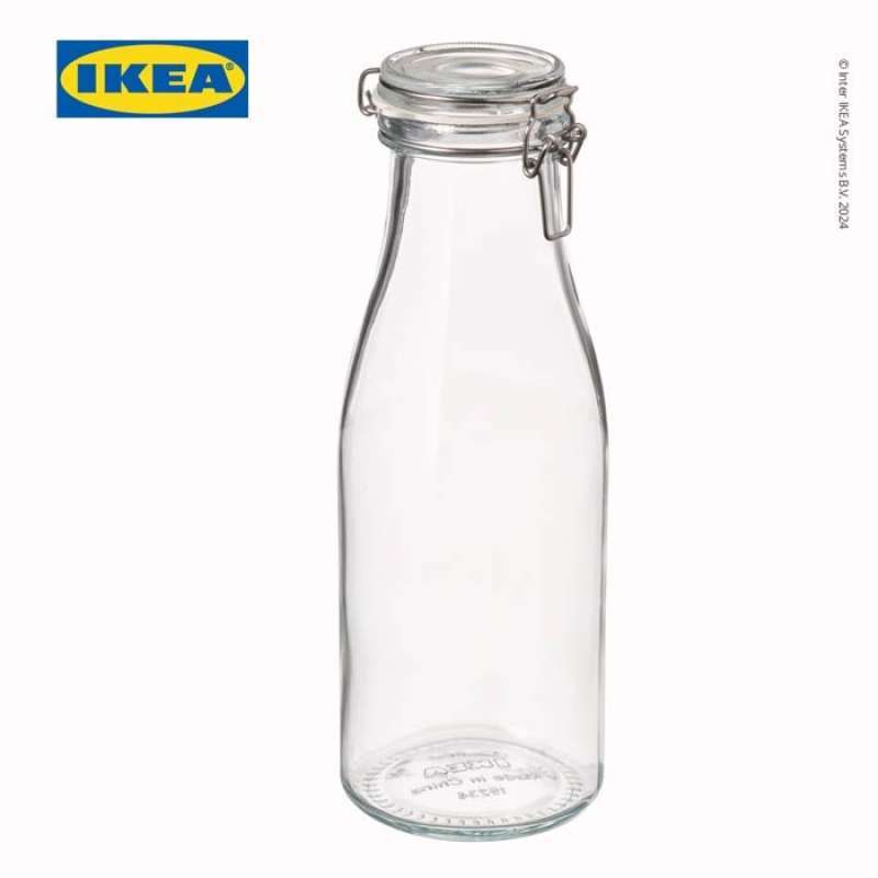 Jual Ikea Korken Stoples Bentuk Botol Dengan Penutup Kaca Bening 1.4l ...