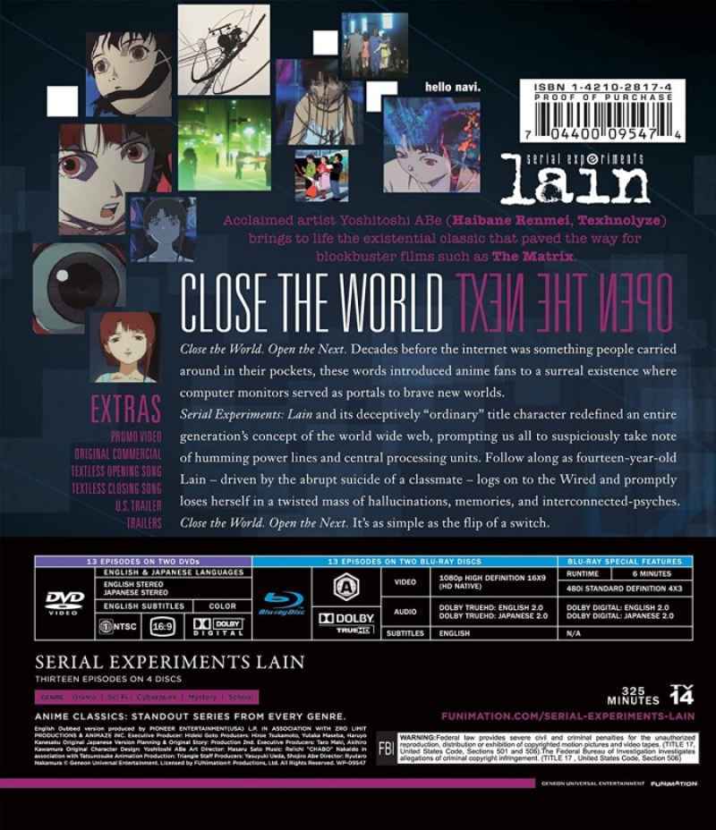 Jual Serial Experiments Lain Anime Classics Complete Series Blu-ray Di ...