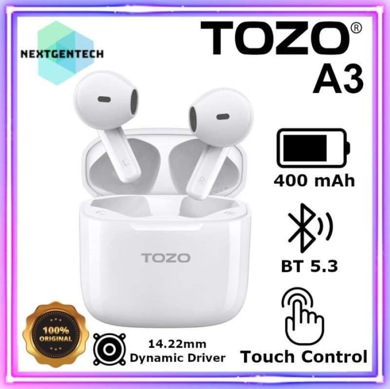 Promo Tozo A3 Tws True Wireless Earbuds Half In-ear Bluetooth Lightweight Diskon 50% Di Seller ...