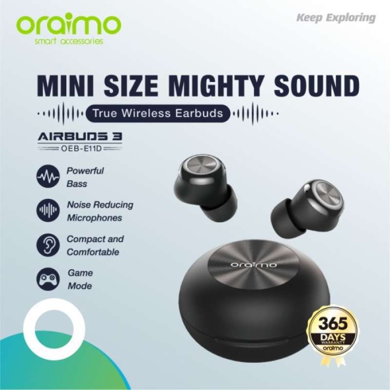 Promo Oraimo Airbuds 3 Tws True Wireless Earbuds Bluetooth Earphone Oeb ...