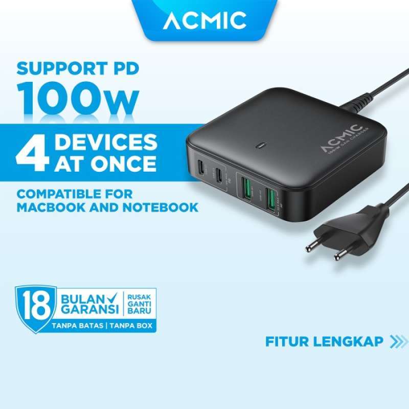 Jual Acmic Cpd100 Gan7 Pro 100w Wall Desktop Charger Adaptor Laptop ...
