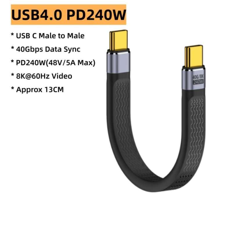 Jual Usb 4.0 Gen3 Fpc Short Cable Pd 240w 5a Usb C To Type C 40gbps 8k ...