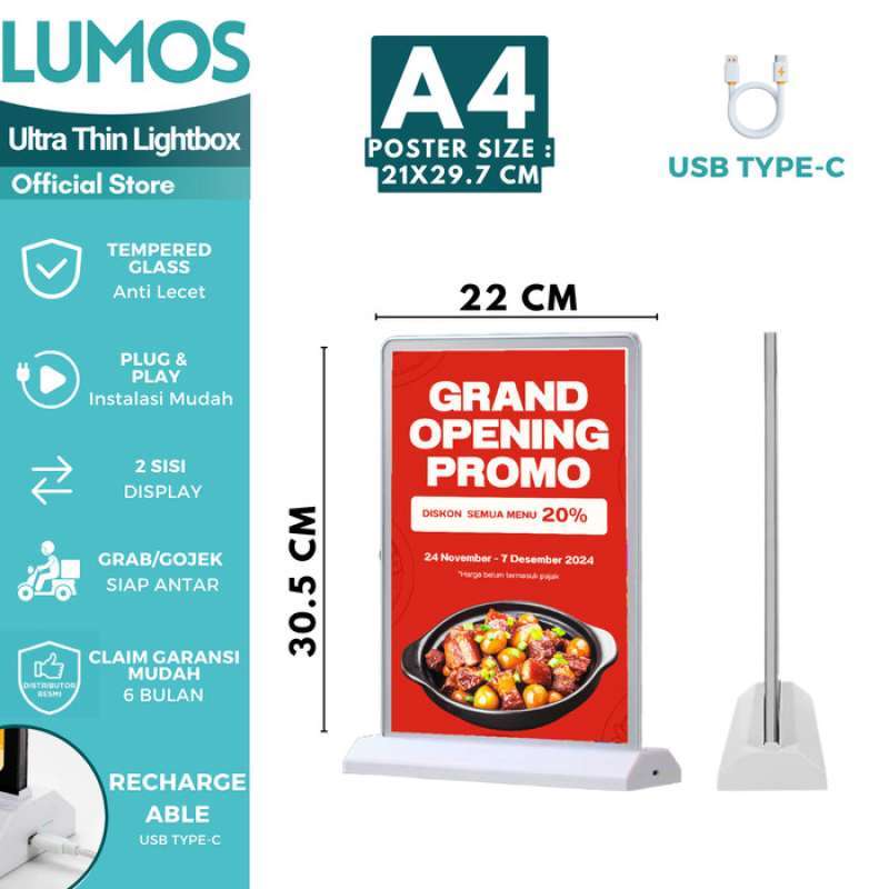 Jual Ultra Thin Battery Light Box A4 - Lumos 2.0 | Led Slim Lightbox Di ...