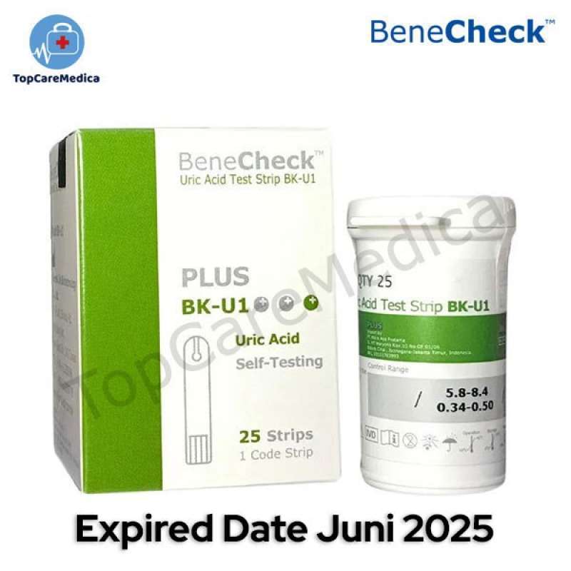 Promo Benecheck Plus Test Strip Asam Urat (isi 25pcs) Diskon 33% Di ...