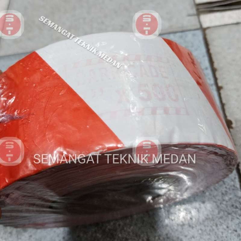 Jual Garis Polisi Police Line Merah Putih 3 X 500m 3x500 3 Inch 500 ...