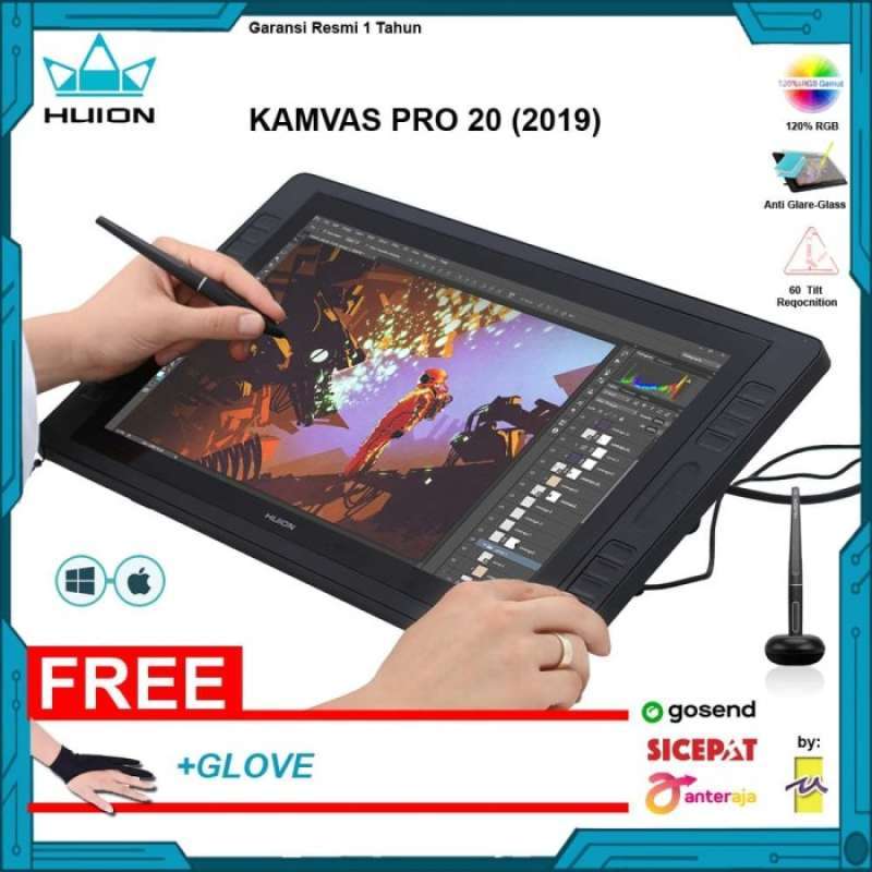Jual Huion Kamvas Pro 20 Drawing Pen Tablet Display Garansi Resmi Di ...