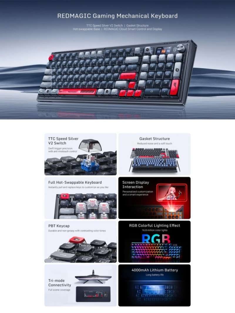 Jual Nubia Redmagic Mechanical Keyboard 3mode Mechanice Keyboard Mo Di ...