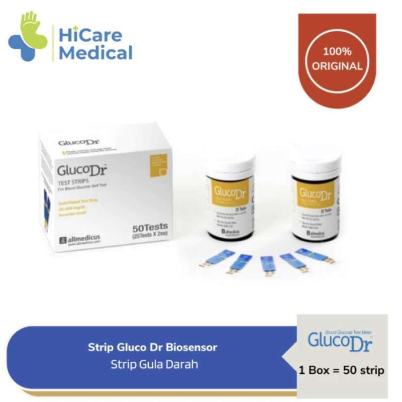 Jual Strip Gula Darah Glucodr / Glucose Gluco Dr Isi 50 Test Strips Di ...
