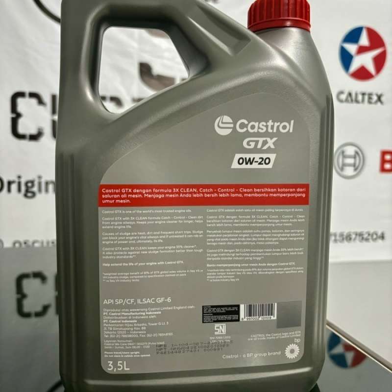 Promo Paket Oli Toyota Castrol Gtx 0w20 3.5l Full Synthetic + Filter ...