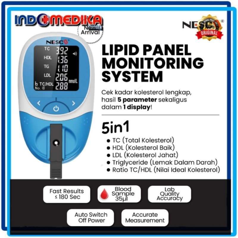 Promo Lipid Nesco / Lipid Panel Monitoring /alat Cek Kolesterol Lengkap ...