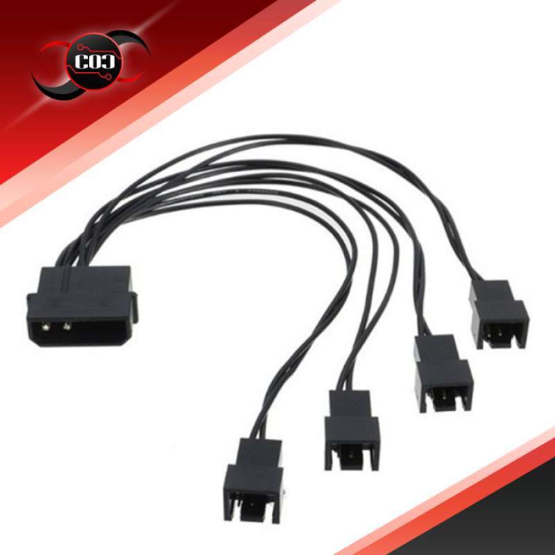 Jual Kabel Splitter Molex To Pwm 4pin 12v 4x Cooling Fan Cable Fan Hub ...