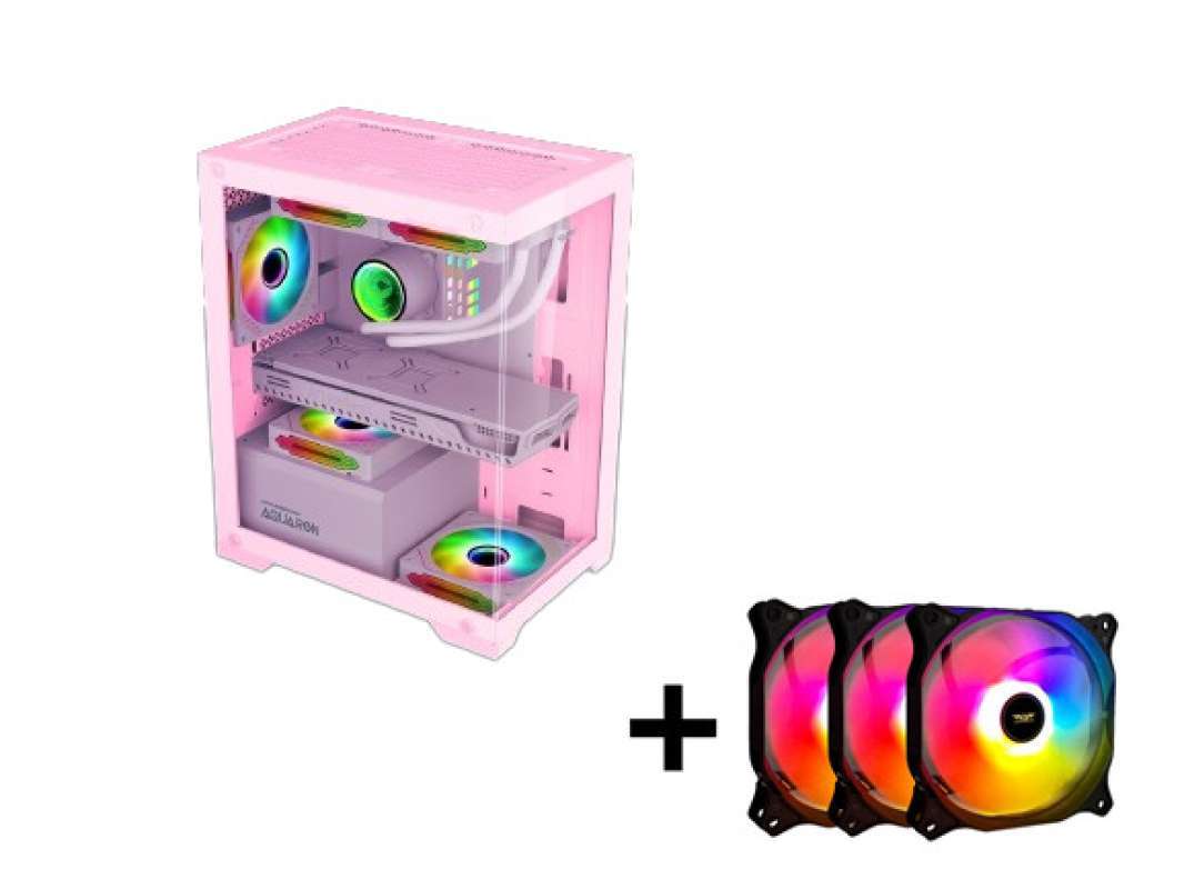 Jual Casing Gaming Armaggeddon Aquaron Front Side Transparent Fishtank ...