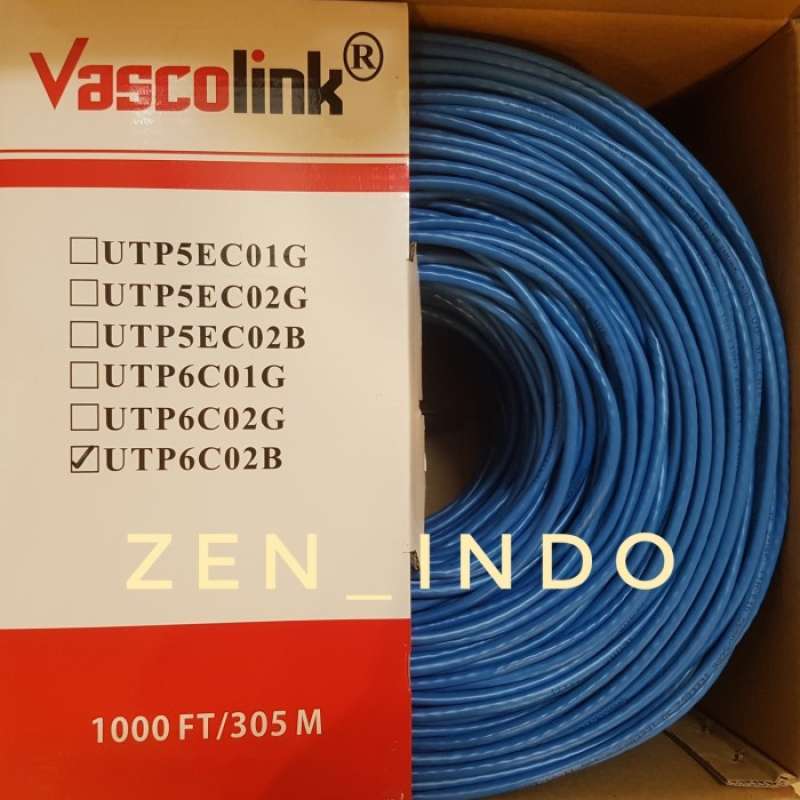 Jual Kabel Lan Utp Cat6 Vascolink Warna Biru (blue) 305 Meter Di Seller ...