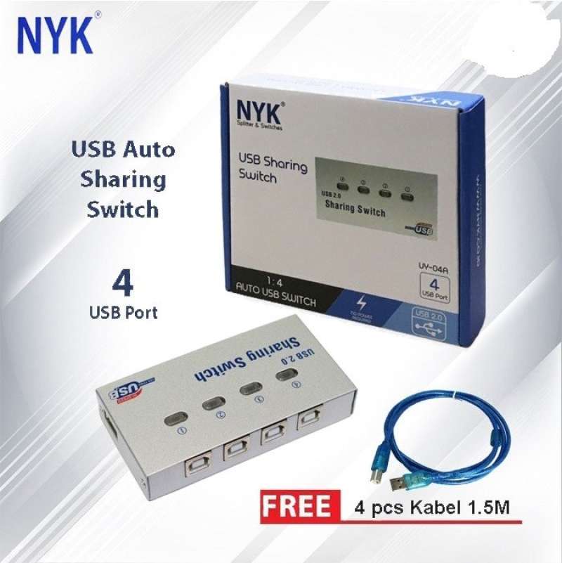 Jual Auto Switch Printer Usb 4 Port With Cable 4pcs Di Seller Sweet ...