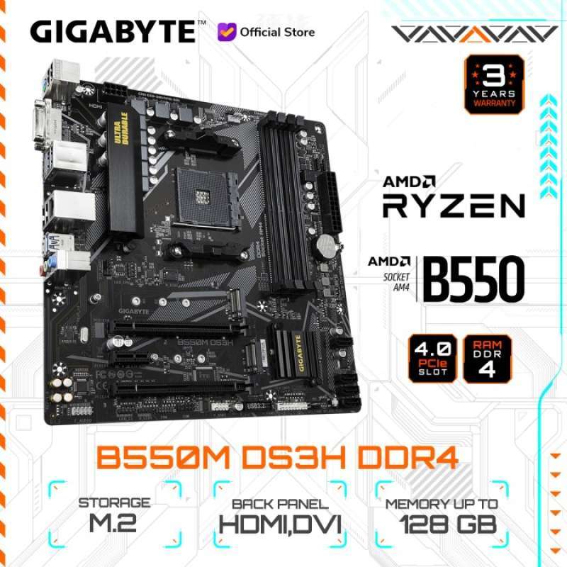 Jual Gigabyte B550m Ds3h Ddr4 Motherboard Am4 Di Seller Velvet Store ...