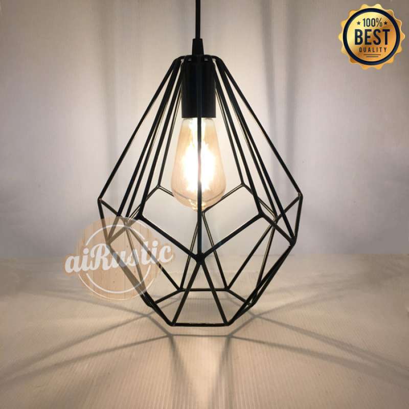 Promo Kap Lampu Gantung Diamond Flower Design Minimalis Pendant Light Besi - Hitam Diskon 23% Di ...