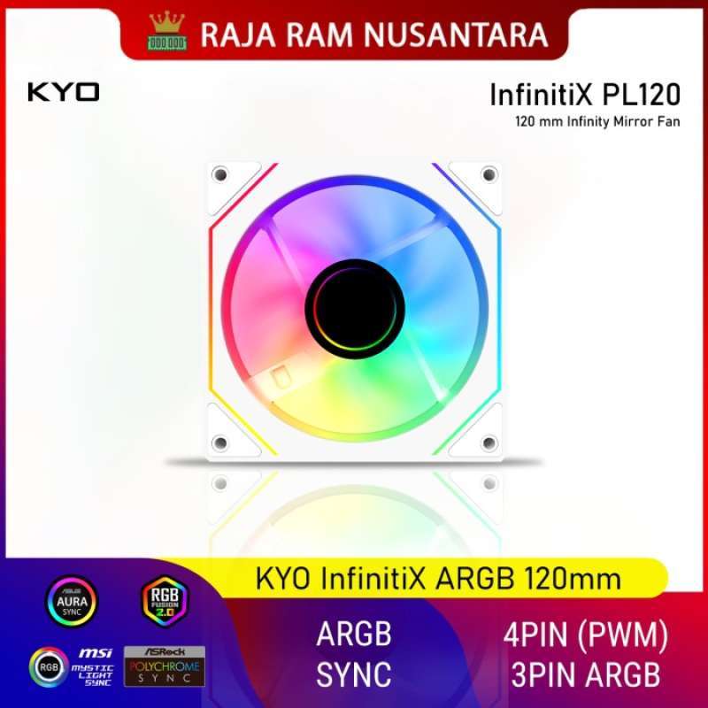 Promo Kyo Infinitix Pl120 Fan Argb 120mm Argb Sync 3 In 1 / 5 In 1 Fan ...