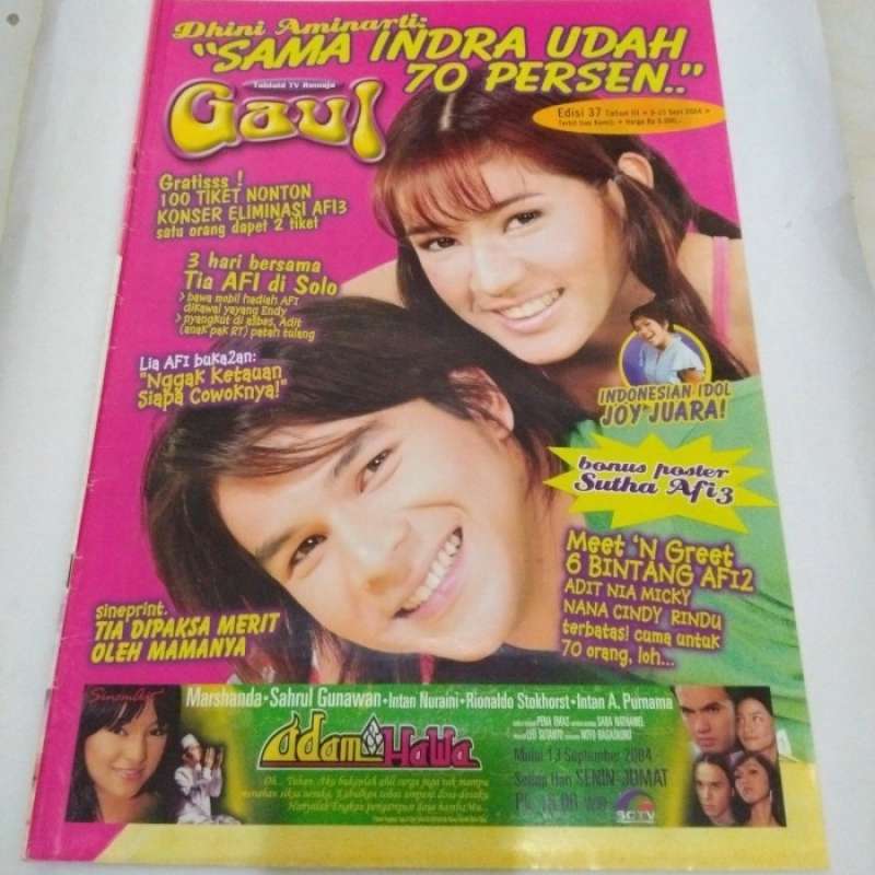 Jual Tabloid Gaul No.37 Sep 2004 Dhini Aminarti Jonathan Frizzy ...