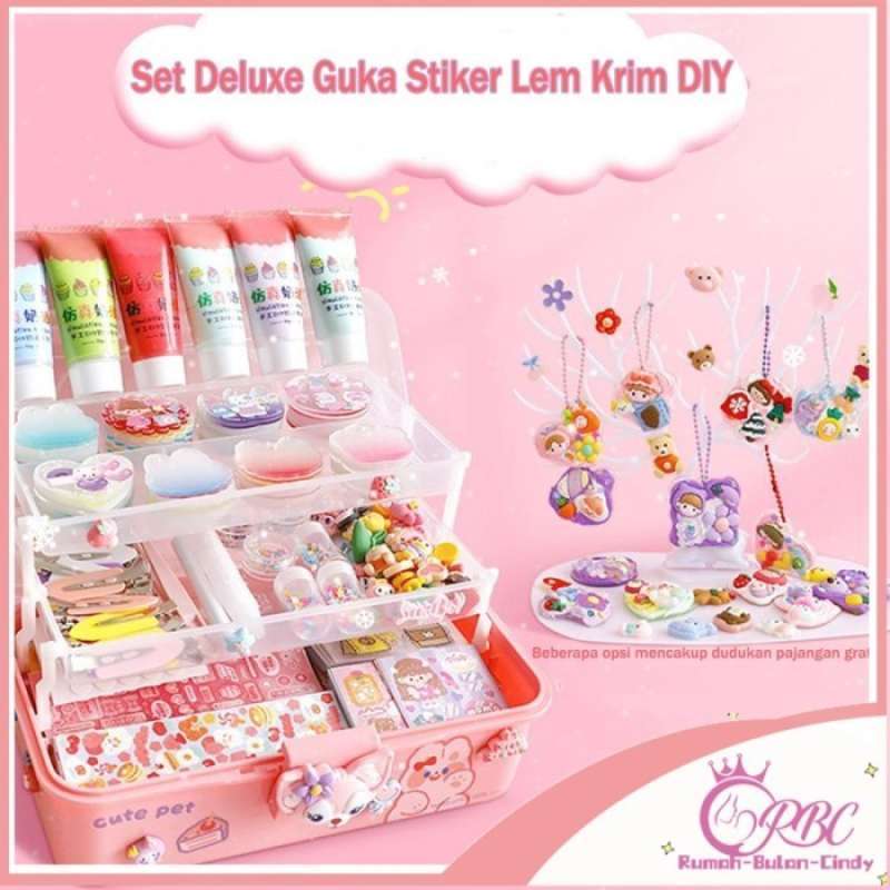Jual 1400 Guka Cream Diy 3 Layer Box Guka Goo Card Set Cute Cartoon ...