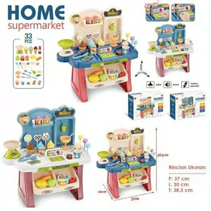 Jual Mainan Anak Home Supermarket Mainan Kasir Supermarket Playset Di ...