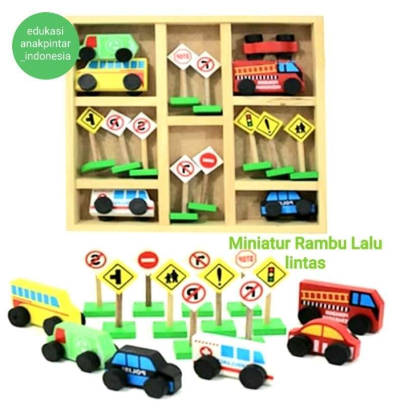 Jual Mainan Edukasi Kayu Edukatif Anak Miniatur Rambu Lalu Lintas ...