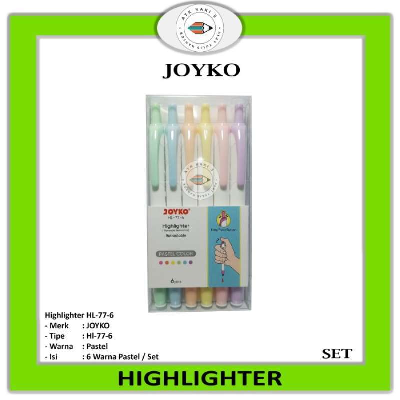Jual Joyko - Highlighter Hl- 77- 6 - Penanda Warna -warni - Set Di ...