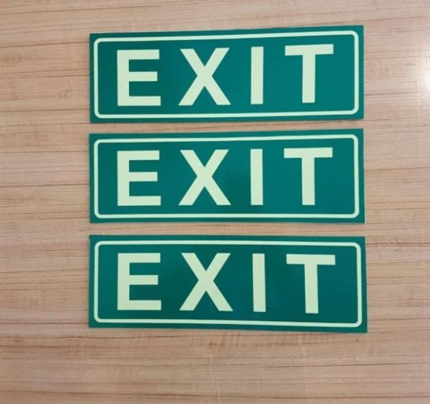 Jual New Product Sign Akrilic K3 Rambu Safety Exit Glow In The Dark Uk ...