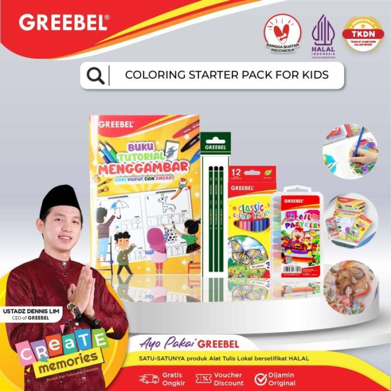 Jual Greebel Paket Coloring Starter Pack For Kids/stationary/stationery ...
