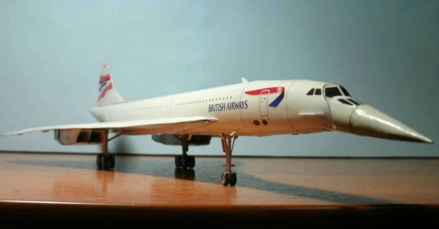Jual Diy Miniatur Papercraft Pesawat Concord Supersonic Passenger Jet ...