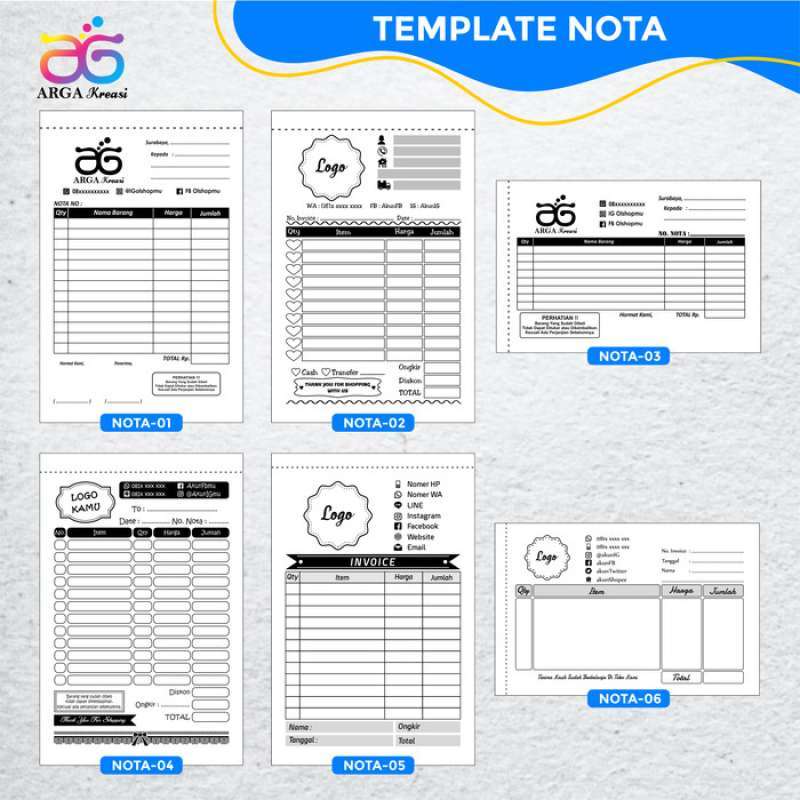 Jual Cetak Nota Kontan 2 Ply 1 Rim Custom Bon Rangkap 2 Ncr Kwitansi ...