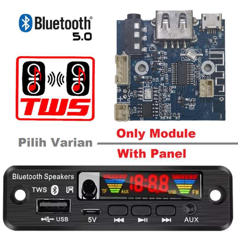 Jual Kit Modul Bluetooth 5.0 Tws Mp3 Usb Lossless Player Fm Radio ...