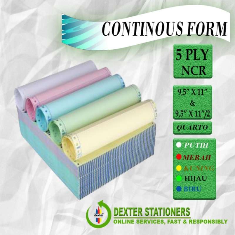 Jual Continous Form 5 Ply Paperline / 5 Rangkap Dan 5 Rangkap Bagi 2 Di ...