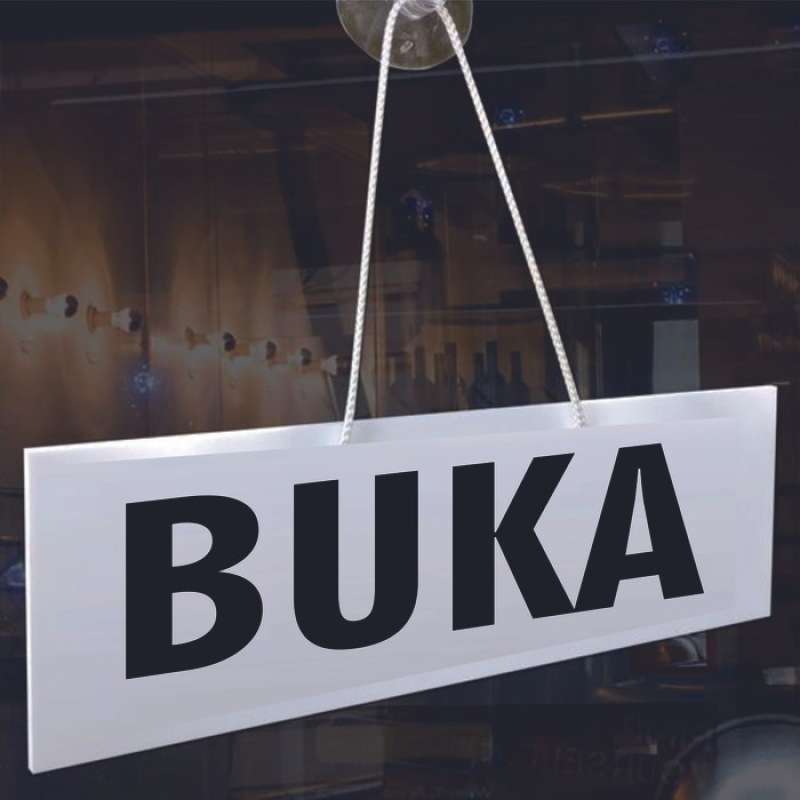 Jual Tulisan Open Closed Buka Tutup Sign Board Gantung Di Kaca Atau ...