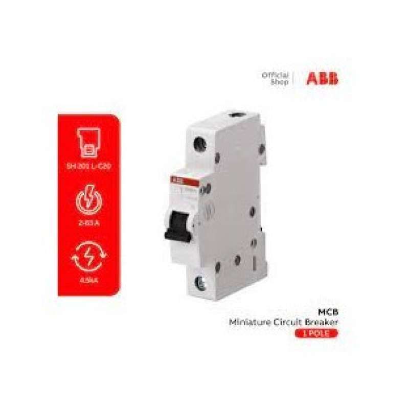 Jual Abb Mcb Sh201l-c20 Miniature Circuit Breaker - 1p - C - 20 A Di ...