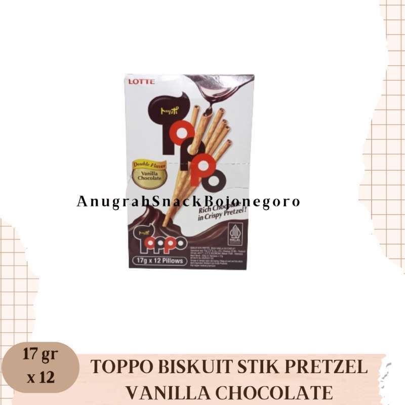 Jual Lotte Toppo Biskuit Stik Pretzel 17gr X 12 - Cocoa Chocolate Di ...