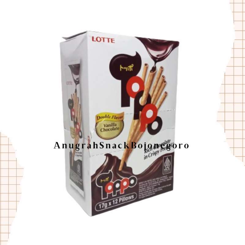 Jual Lotte Toppo Biskuit Stik Pretzel 17gr X 12 - Cocoa Chocolate Di ...