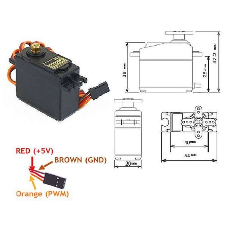 Jual Motor Servo Rc Mg995 Half Metal Gear 180 Degree Sudut Derajat ...