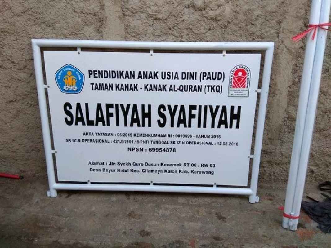 Jual Plang Nama Sekolah 120cmx80cm Kaki 3 Meter Onderdil 25f38 Di ...