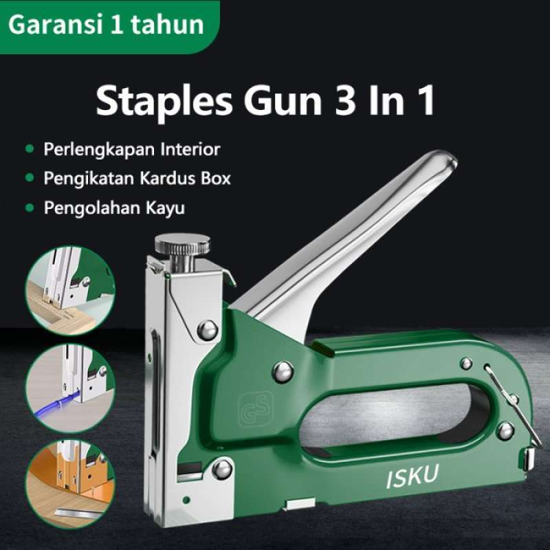 Jual Isku Stapler Isku Staple Gun 3-in-1 Cocok Untuk 3 Jenis Staples Di ...
