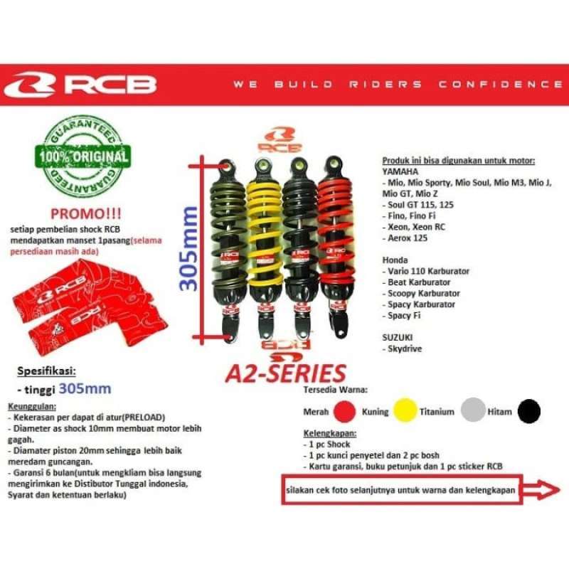 Promo Shockbreaker Shock Motor Matic Rcb Mio Sporty Soul J Beat Vario ...