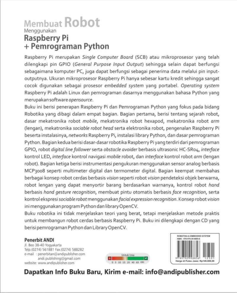 Promo Buku Membuat Robot Menggunakan Raspberry Pi Pemrograman Python 1452